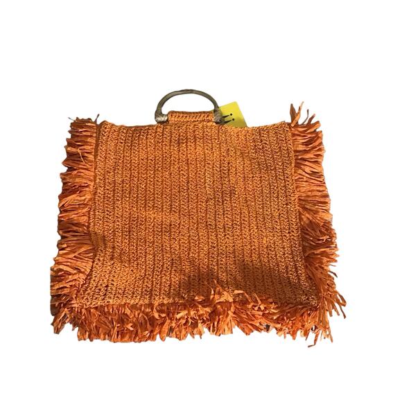 Roller Rabbit | Bags | Roller Rabbit Straw Handbag Orange Nwt 0 Raffia ...